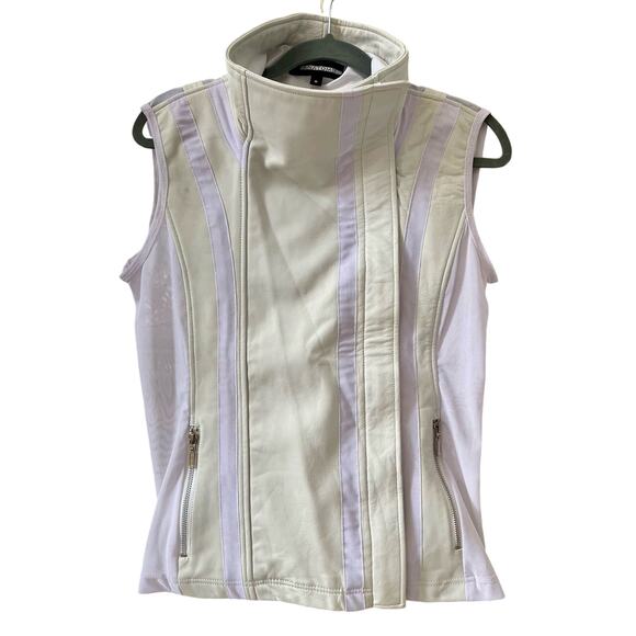 Anatomie | Jackets & Coats | Anatomie White Moto Zip Lamb Skin Mesh ...